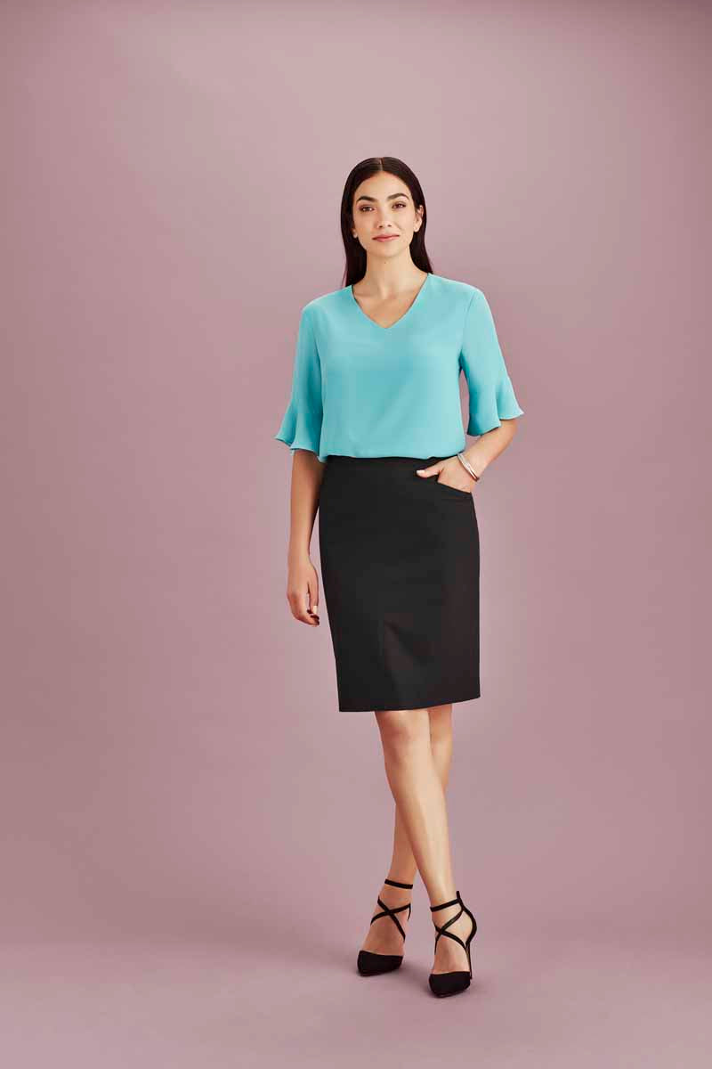 Siena Womens Bandless Pencil Skirt - 20717 – Canberra Workwear