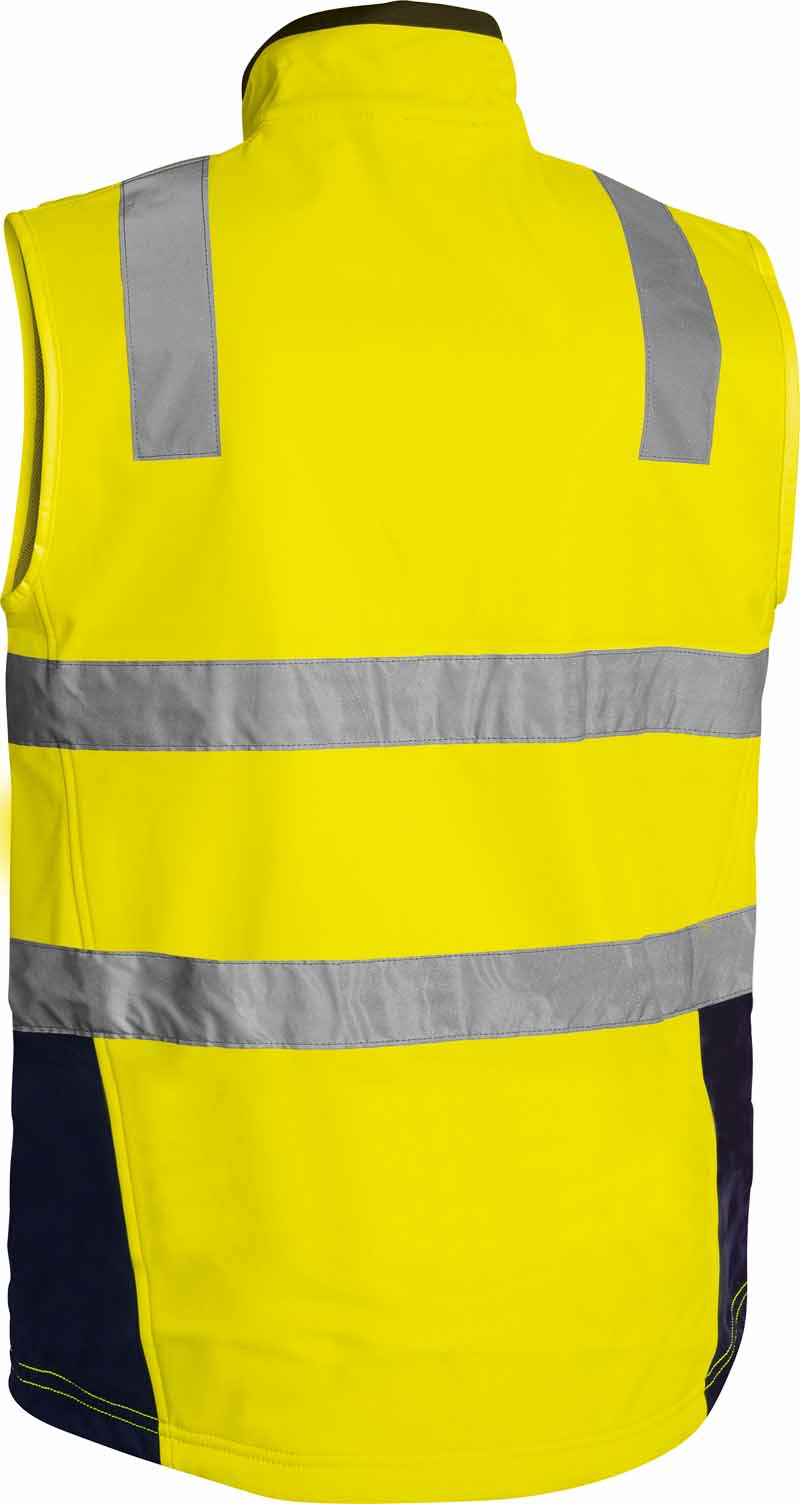 Bisley Mens Taped Hi Vis Soft Shell Vest - BV0348T – Canberra Workwear