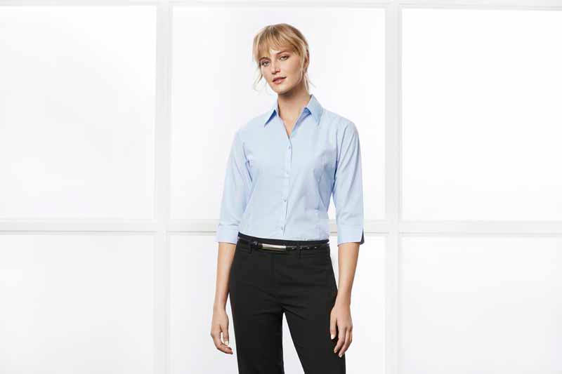 Biz Ladies Micro Check 3/4 Sleeve Shirt - LB8200 – Canberra Workwear